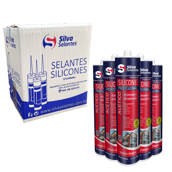 Silva Selantes - Silicone Acético Profissional - Kit com 12und